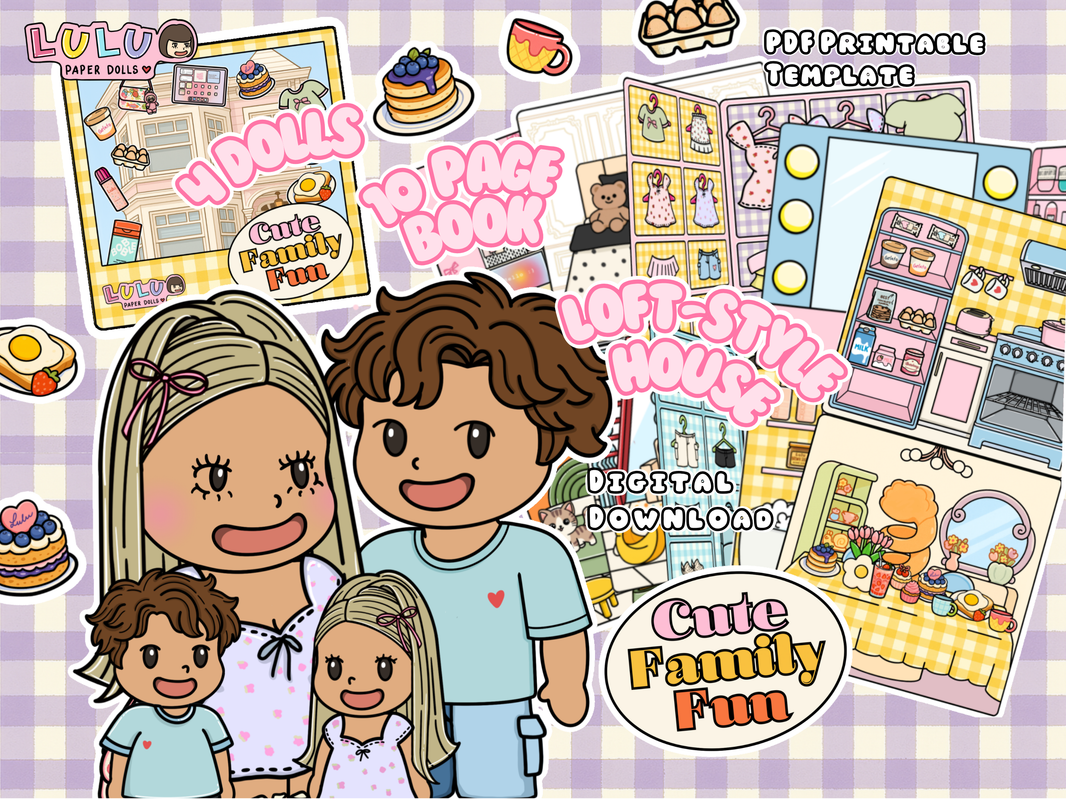 Lulu Paper Dolls – Cute Printable Dollhouse Books & DIY Crafts Girls