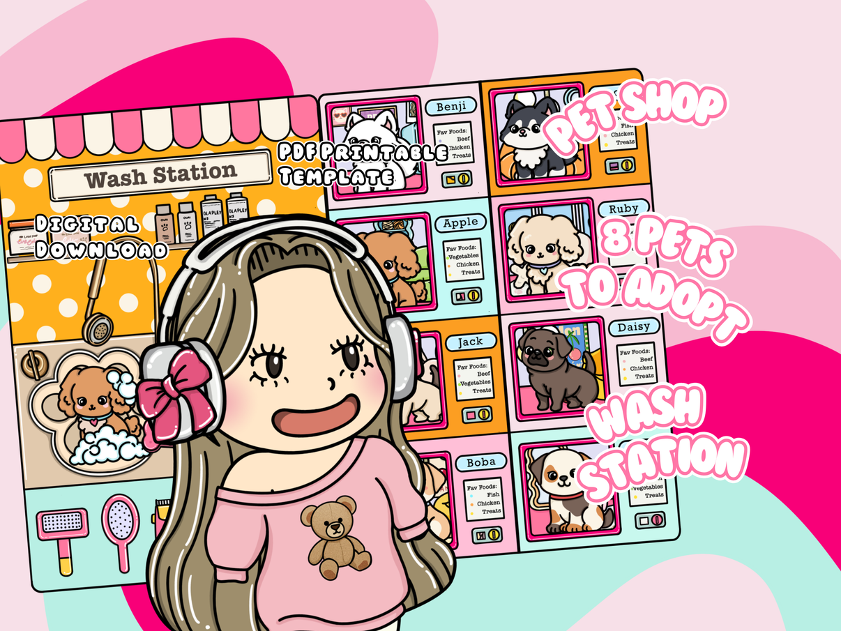 Lulu's World Printable Template (Digital PDF Only) – Lulu Paper Dolls