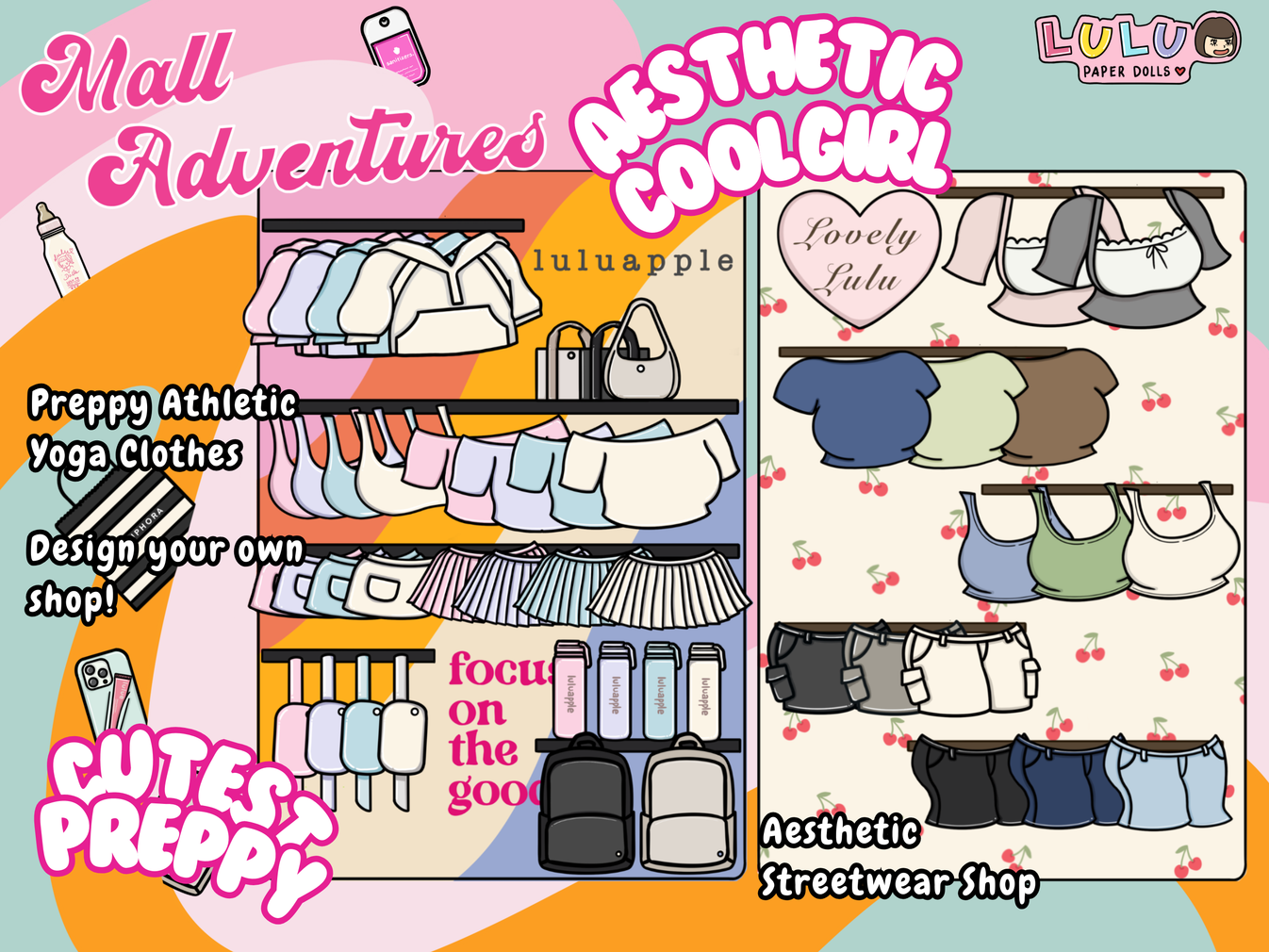 Mall Adventures Printable Template (Digital PDF only) – Lulu Paper Dolls
