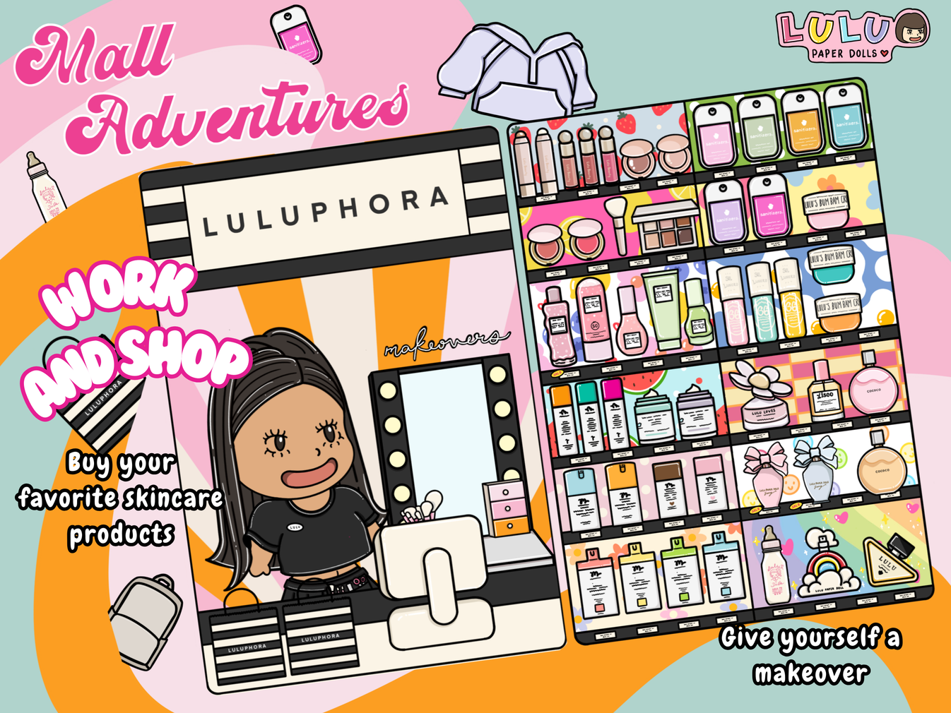 Mall Adventures Printable Template (Digital PDF only) – Lulu Paper Dolls