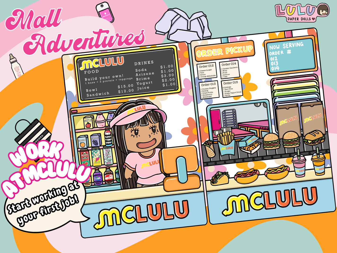 Mall Adventures Printable Template (Digital PDF only) – Lulu Paper Dolls