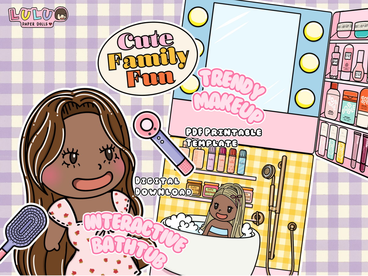 Family House Printable Template (Digital PDF Only) – Lulu Paper Dolls