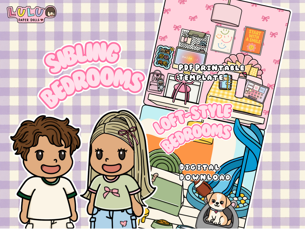 Family House Printable Template (Digital PDF Only) – Lulu Paper Dolls