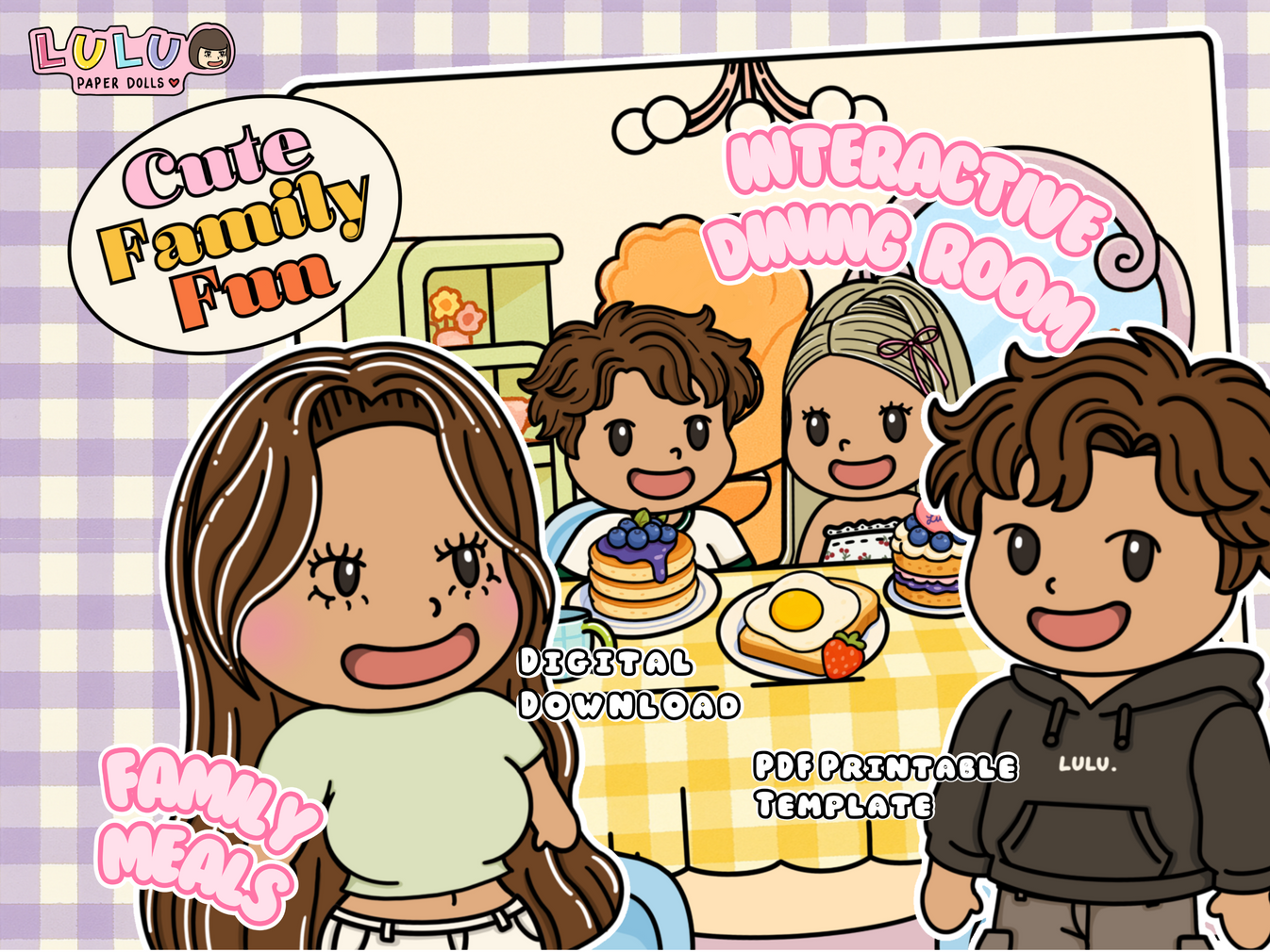 Family House Printable Template (Digital PDF Only) – Lulu Paper Dolls